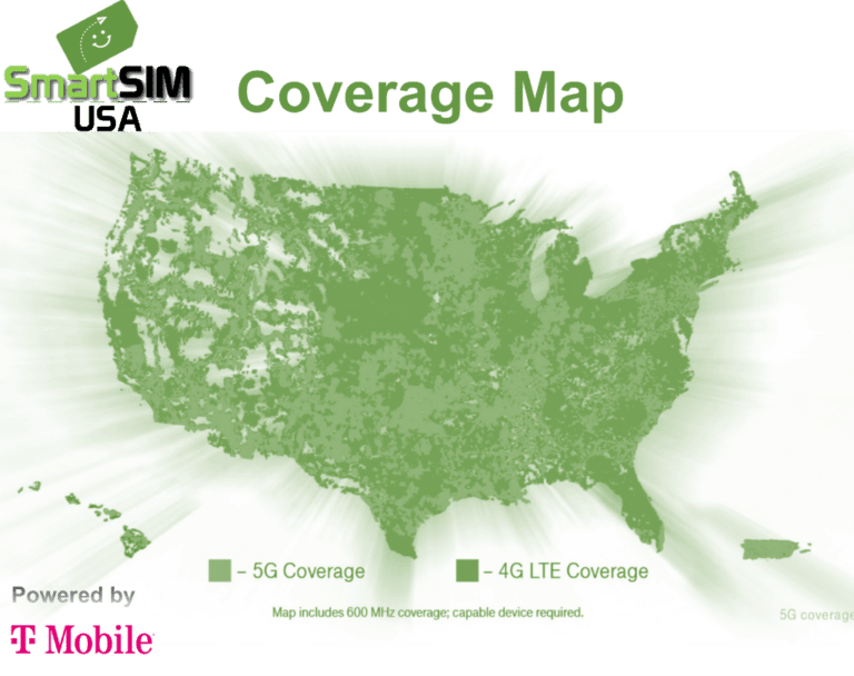 Coverage Map - SmartSIM USA – Mobile SIMs for travelers to the USA